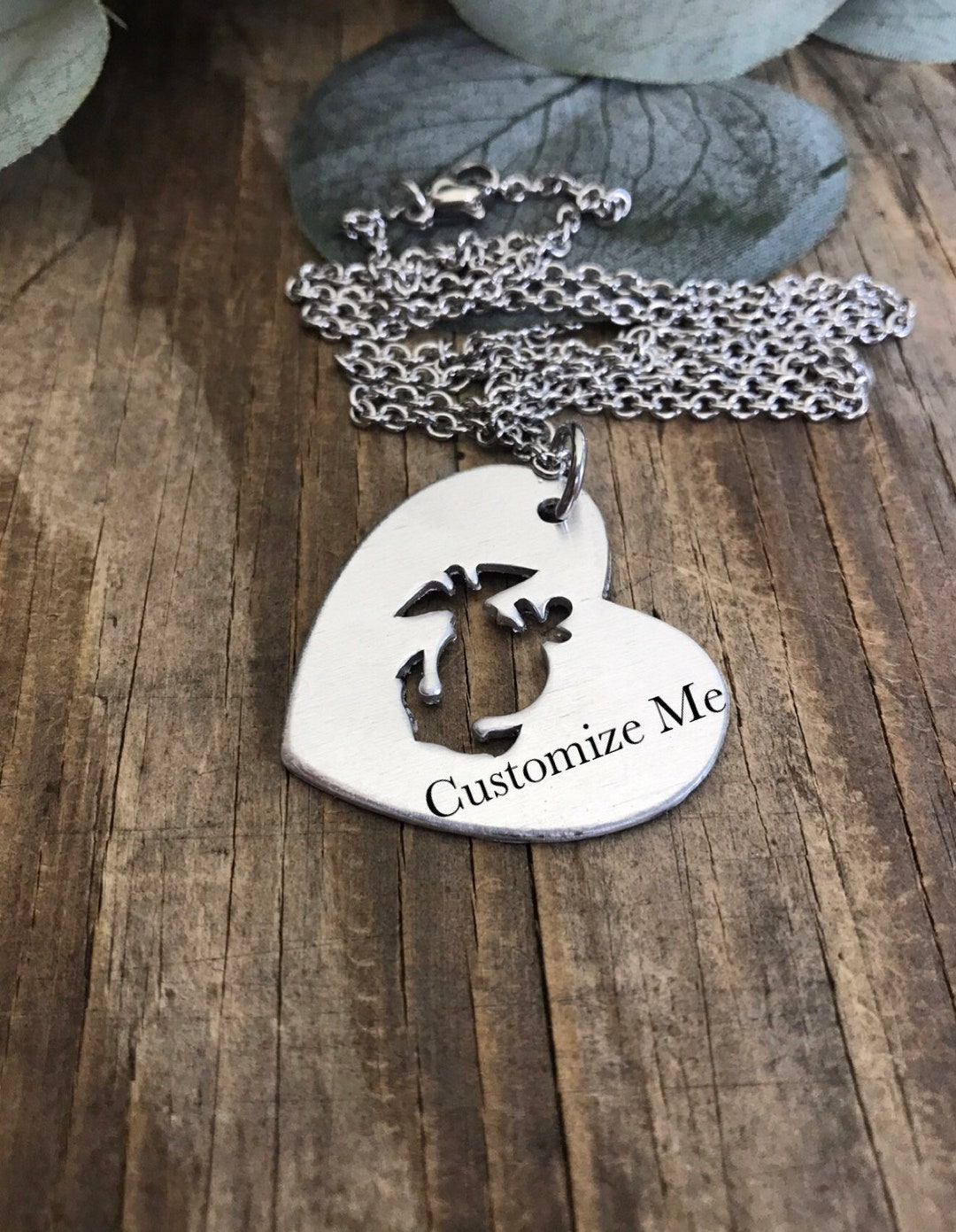 Custom Marine Necklace, EGA Heart Necklace, Marine Corp, Key Chain ...