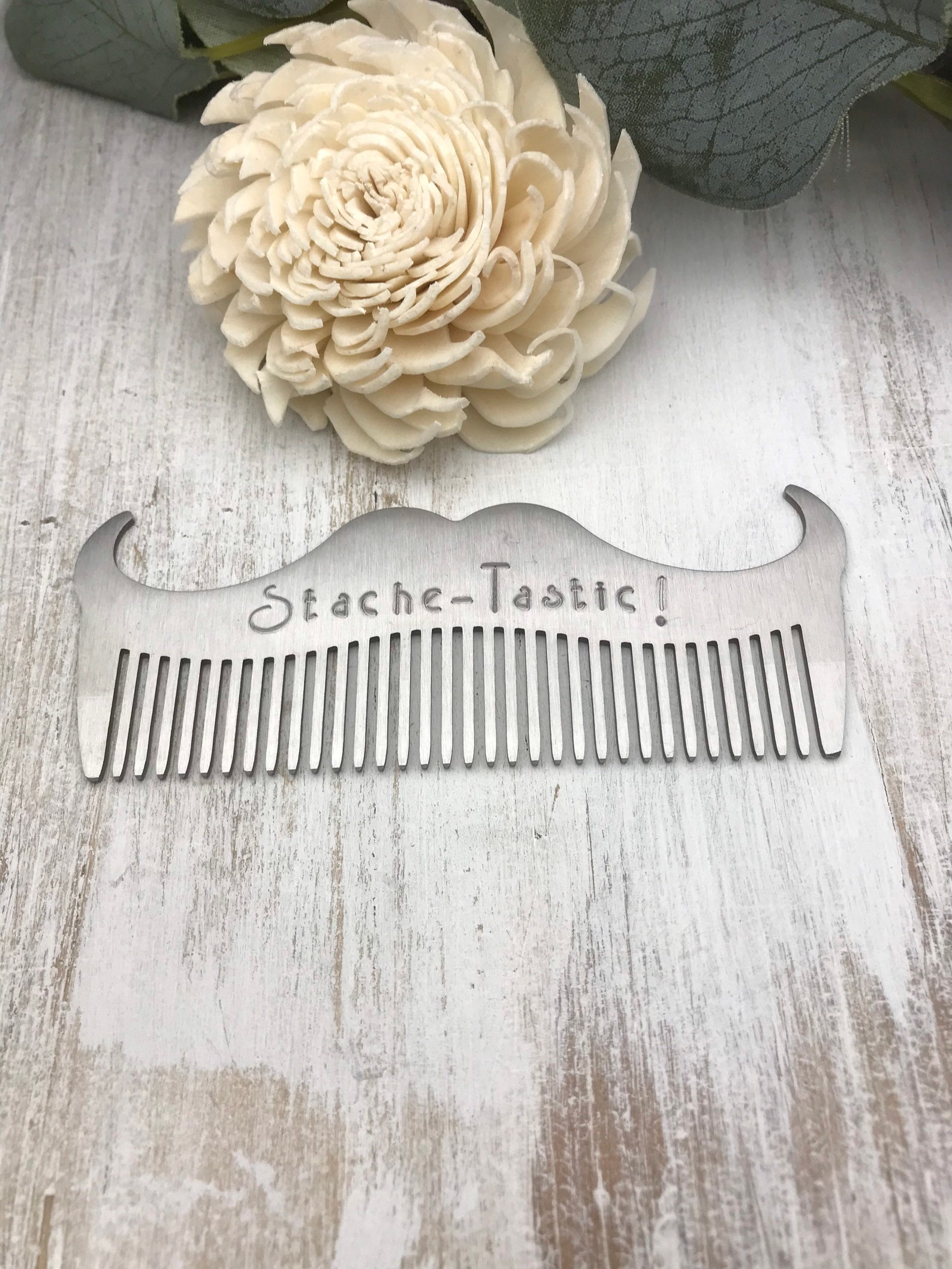 Custom Mustache Comb Stainless Steel Beard Comb Stache | Etsy