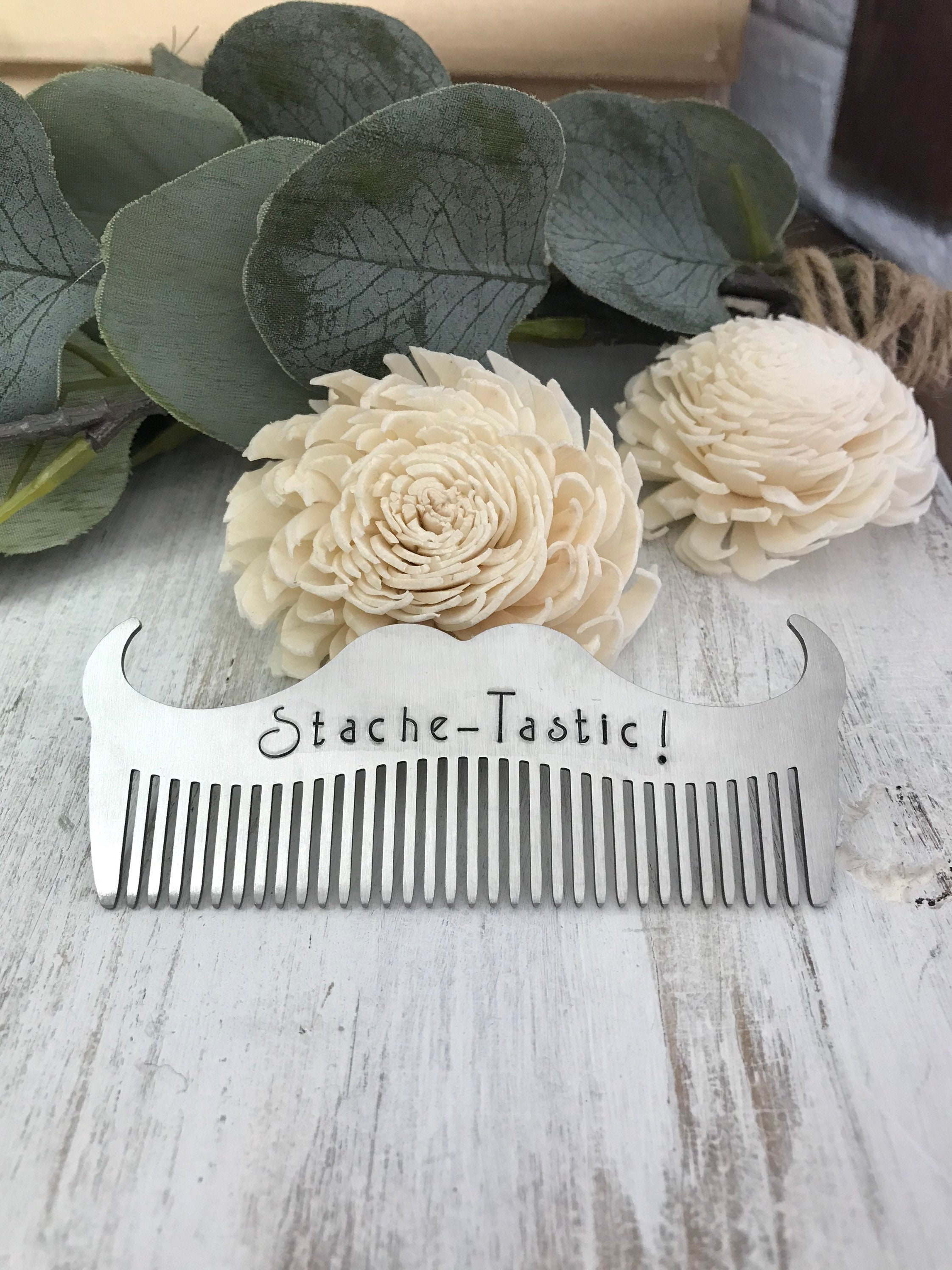 Custom Mustache Comb Stainless Steel Beard Comb Stache | Etsy