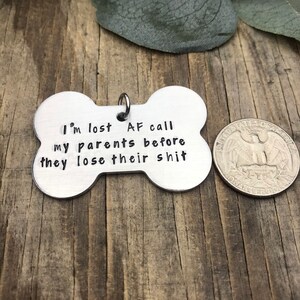 Custom Dog Tag, I'm Lost AF Dog Tag, Pet ID, Funny Dog Tag, Gift for ...