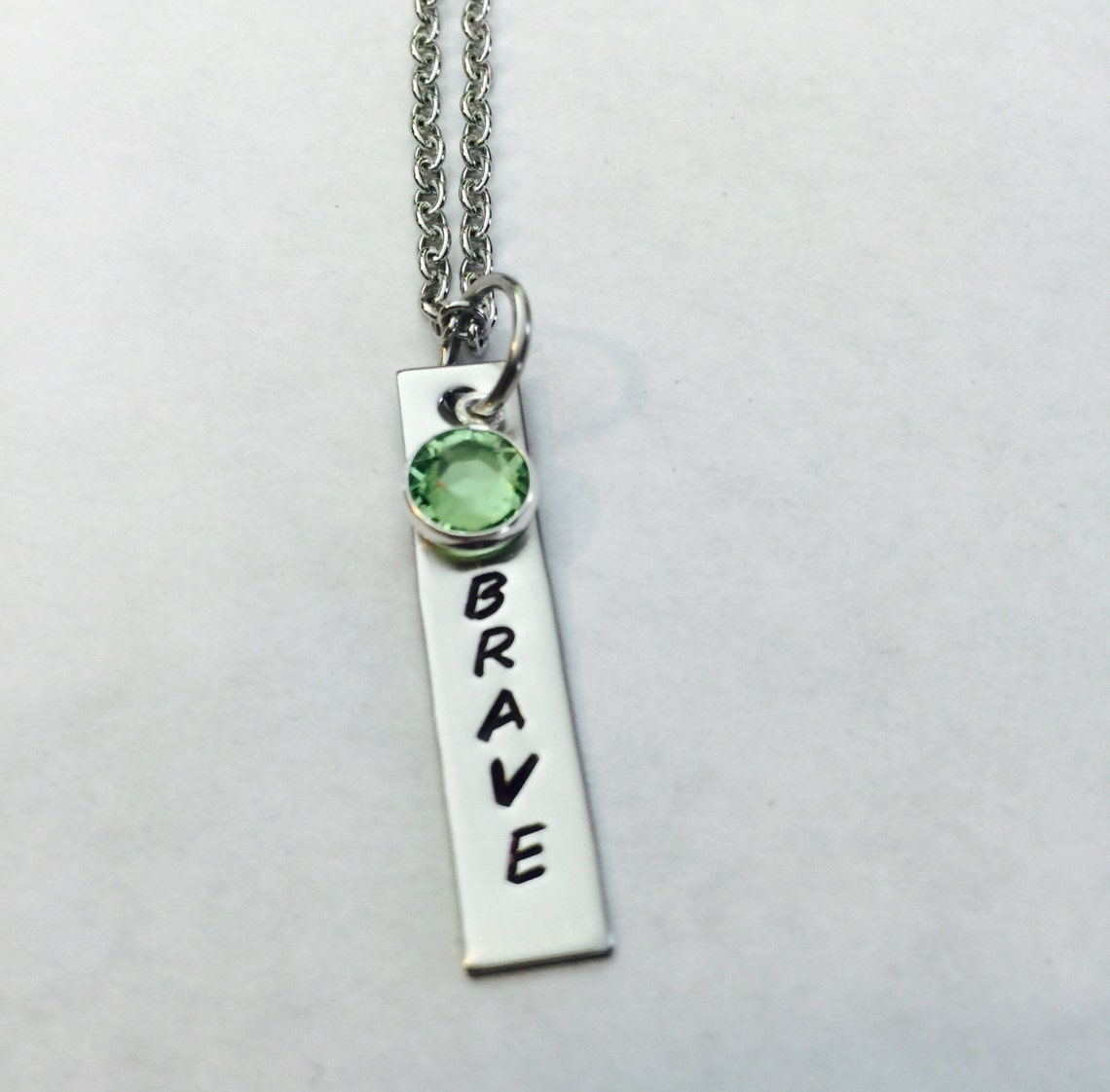 Brave Hand Stamped Pendant Necklace-inspirational - Etsy