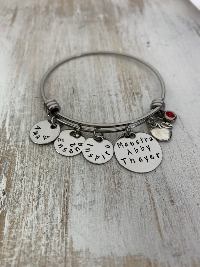 Ama Ensena Inspira Custom Spanish Bracelet Bangle for Spanish - Etsy