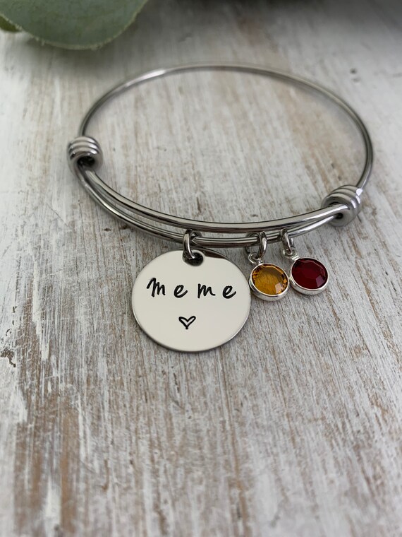 Personalized Meme Bracelet Birthstone Bracelet | Etsy