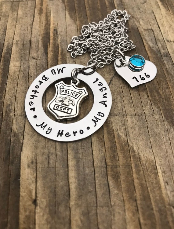 Custom Fallen Police Officer-memorial Necklace Thin Blue | Etsy