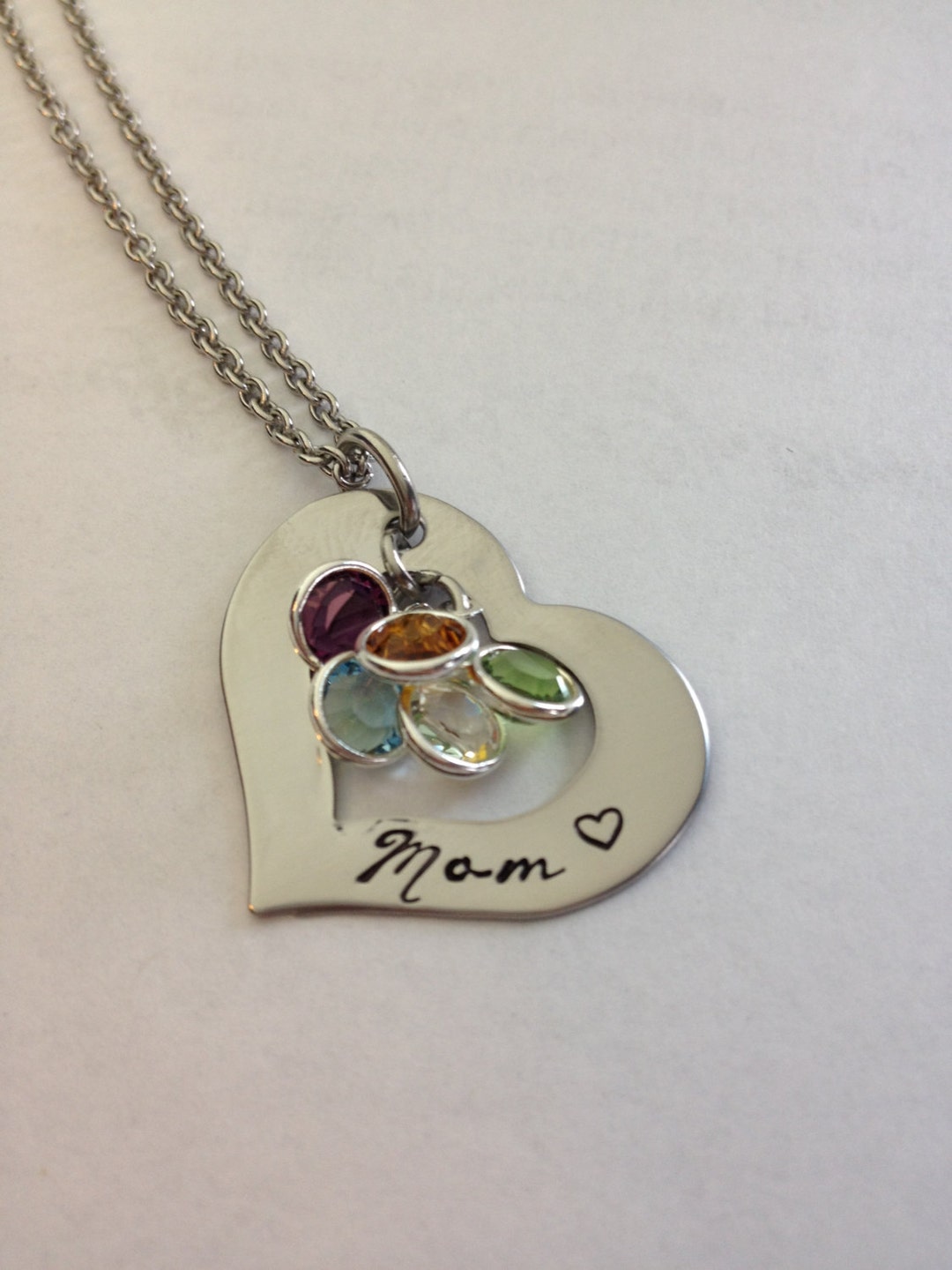 Personalized Mom Birthstone Necklace Birthstone Necklace - Etsy