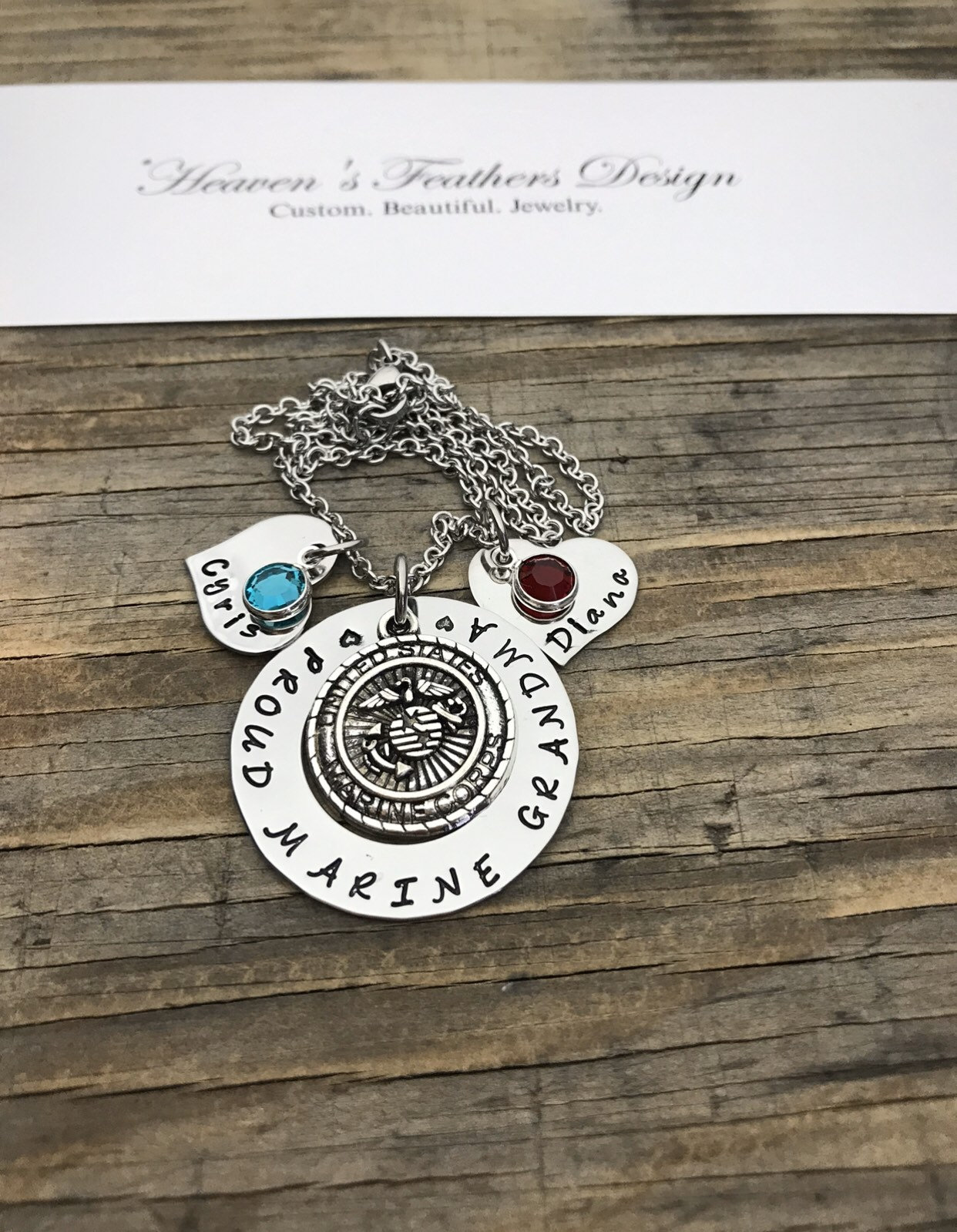 Custom Military Grandma Necklace Proud Marine Grandmacoast - Etsy