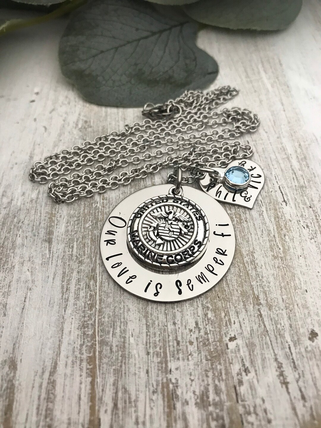 Our Love is Semper Fi Custom Marine Necklace,marine Corp Necklace, Key ...