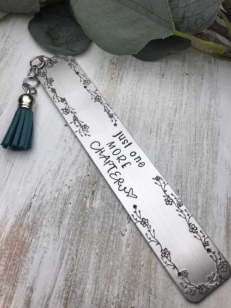 Bookmark, Just One More Chapter, Hand Stamped Bookmark, Book Worm Gift ...
