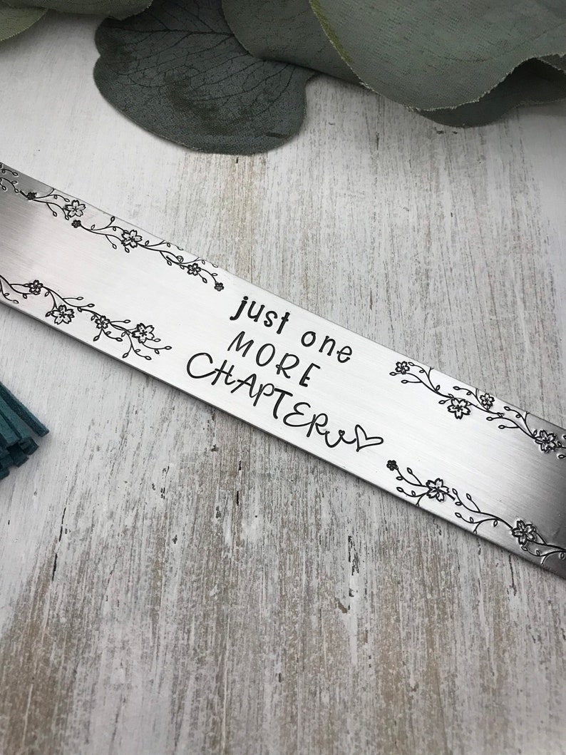 Bookmark, Just One More Chapter, Hand Stamped Bookmark, Book Worm Gift ...