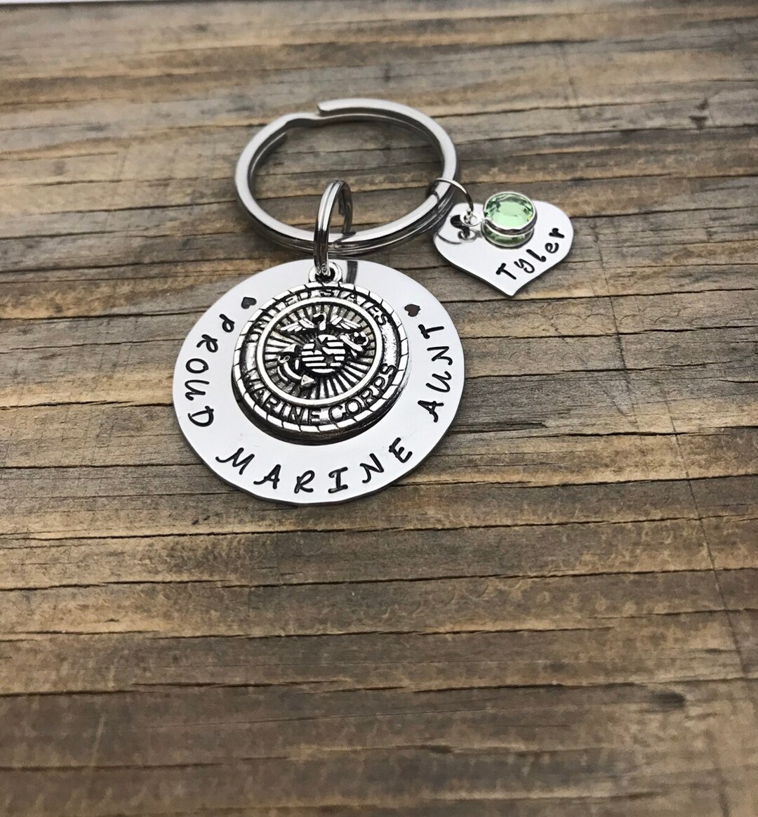 Marine Aunt Custom Necklace USMC Key Chain Military Aunt - Etsy