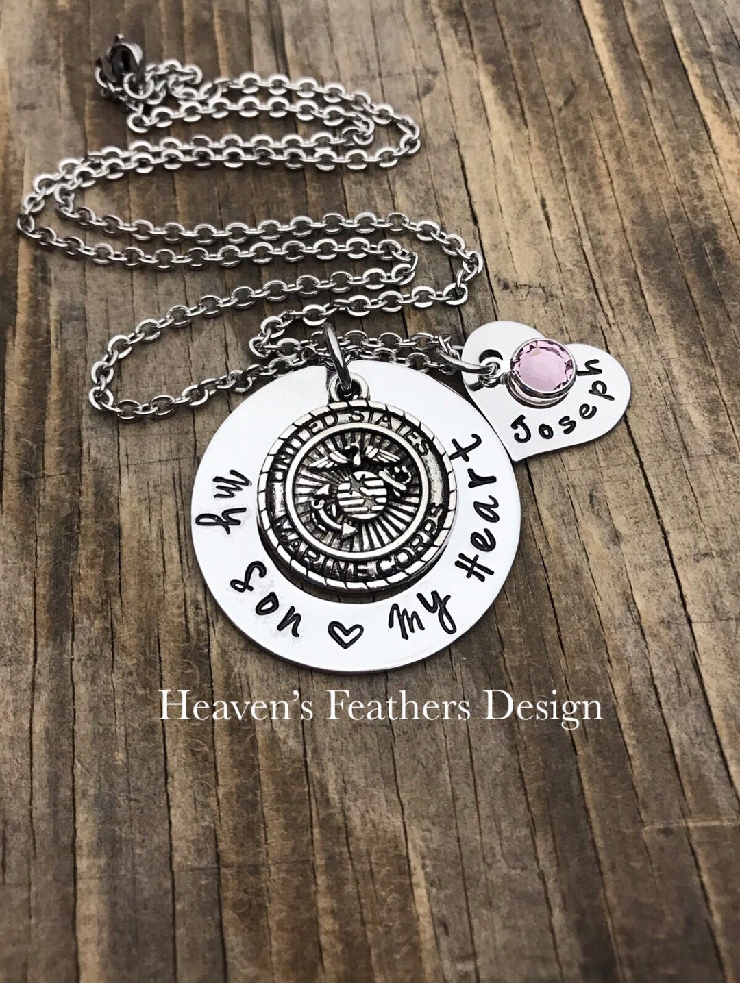 Marine Mom Custom Necklace, Marine Corp Necklace, US Military, Key ...