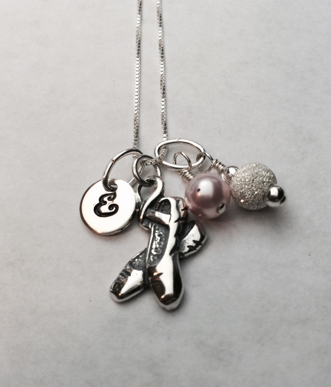 Personalized Sterling Silver Ballet Shoes Necklace-hand Stamped Disc ...