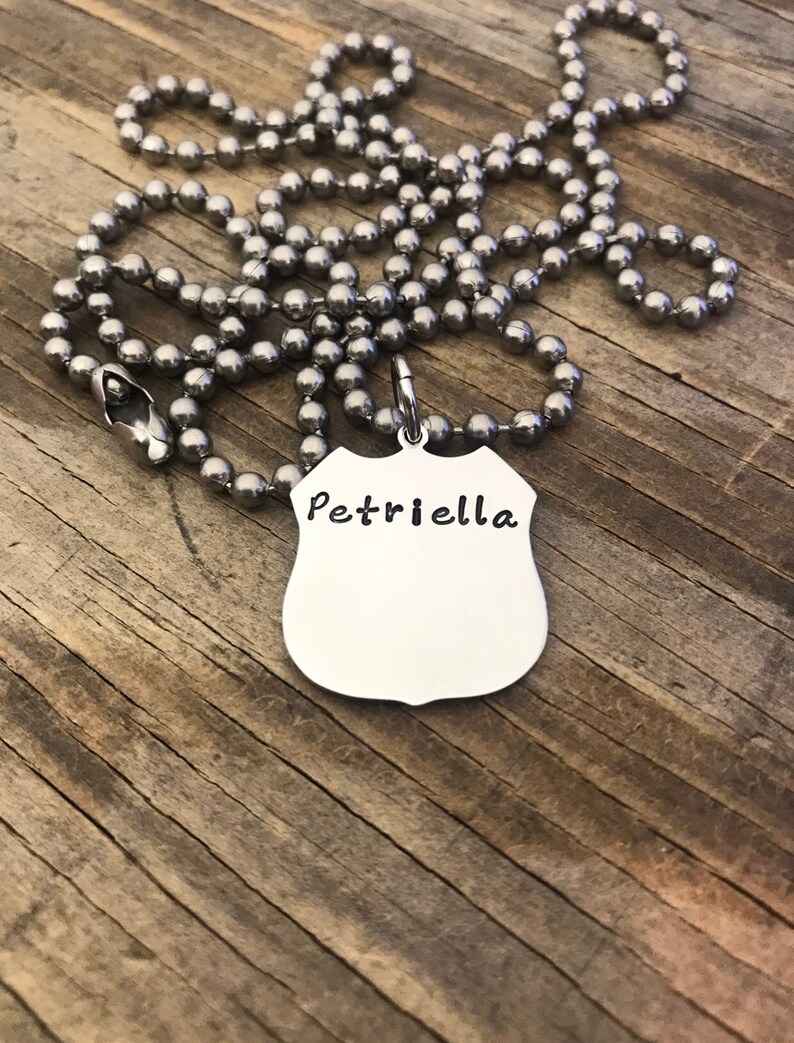 Custom Police Badge Necklace-god Keep Him Safe Custom Badge | Etsy