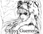 Fenya Coloring Page Goth Fantasy Printable Download by Enys - Etsy