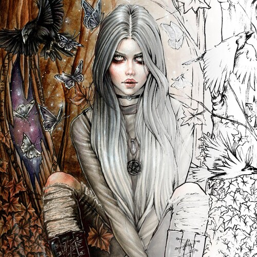 Magic Portals Coloring Page Goth Fantasy Printable Download | Etsy