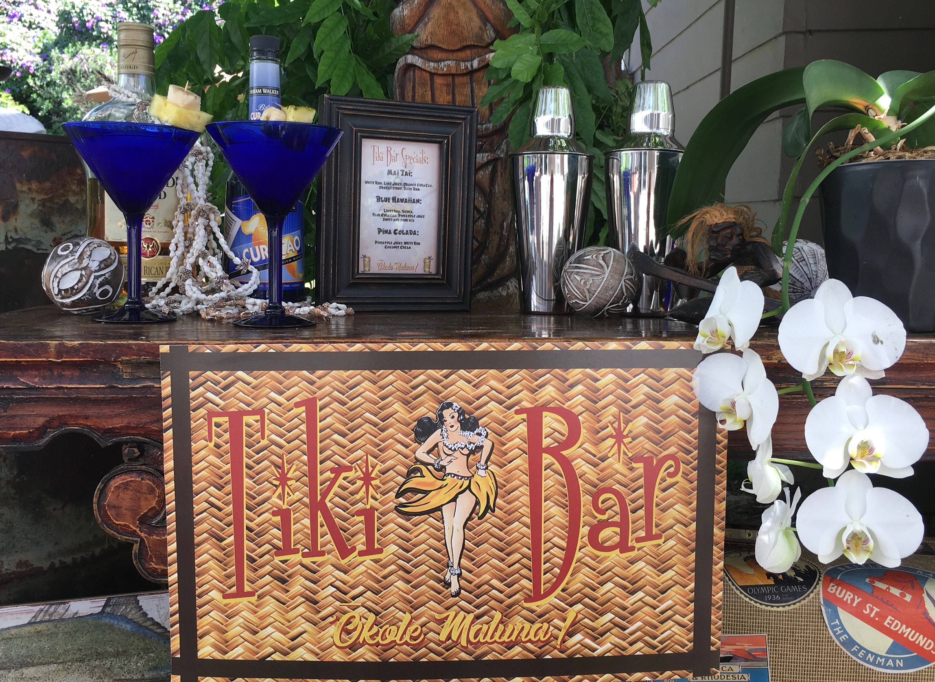 Tiki Party Decor Printable Vintage Tiki Bar Sign - Etsy UK