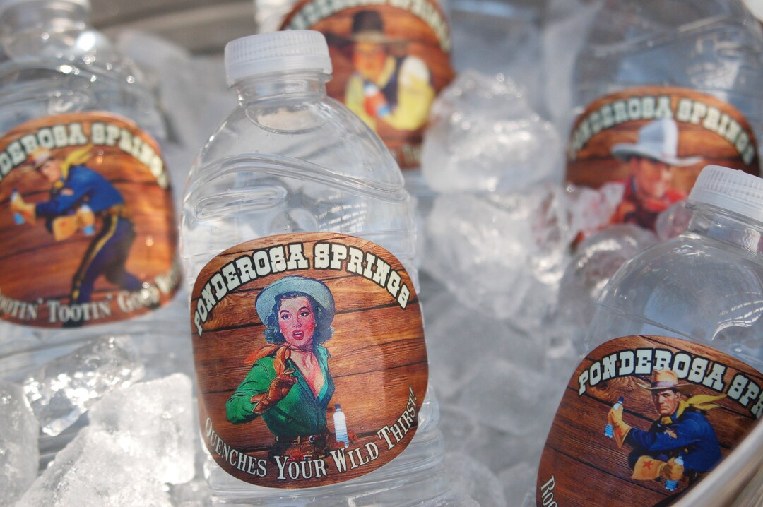 Western Water Bottle Labels Drink Markers Party Cup - Etsy