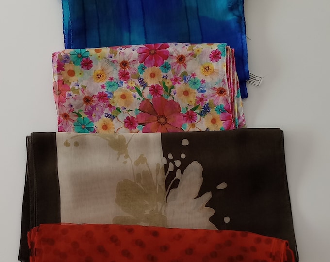 A Bundle of 5 Vintage Scarves - Etsy