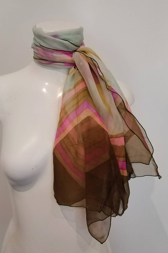 Fabulous Jacques Heim Paris Silk Chiffon Scarf - Gem