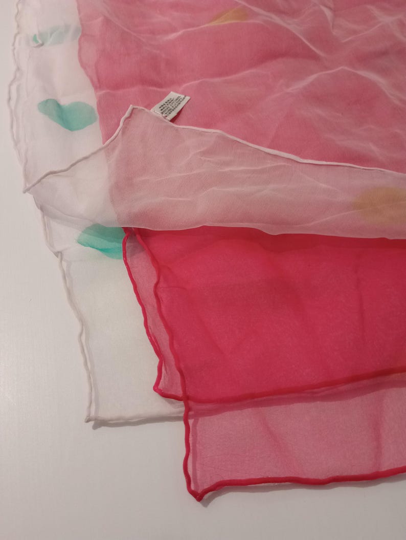A Fabulous Sheer Pink Silk Chiffon Scarf - Etsy UK
