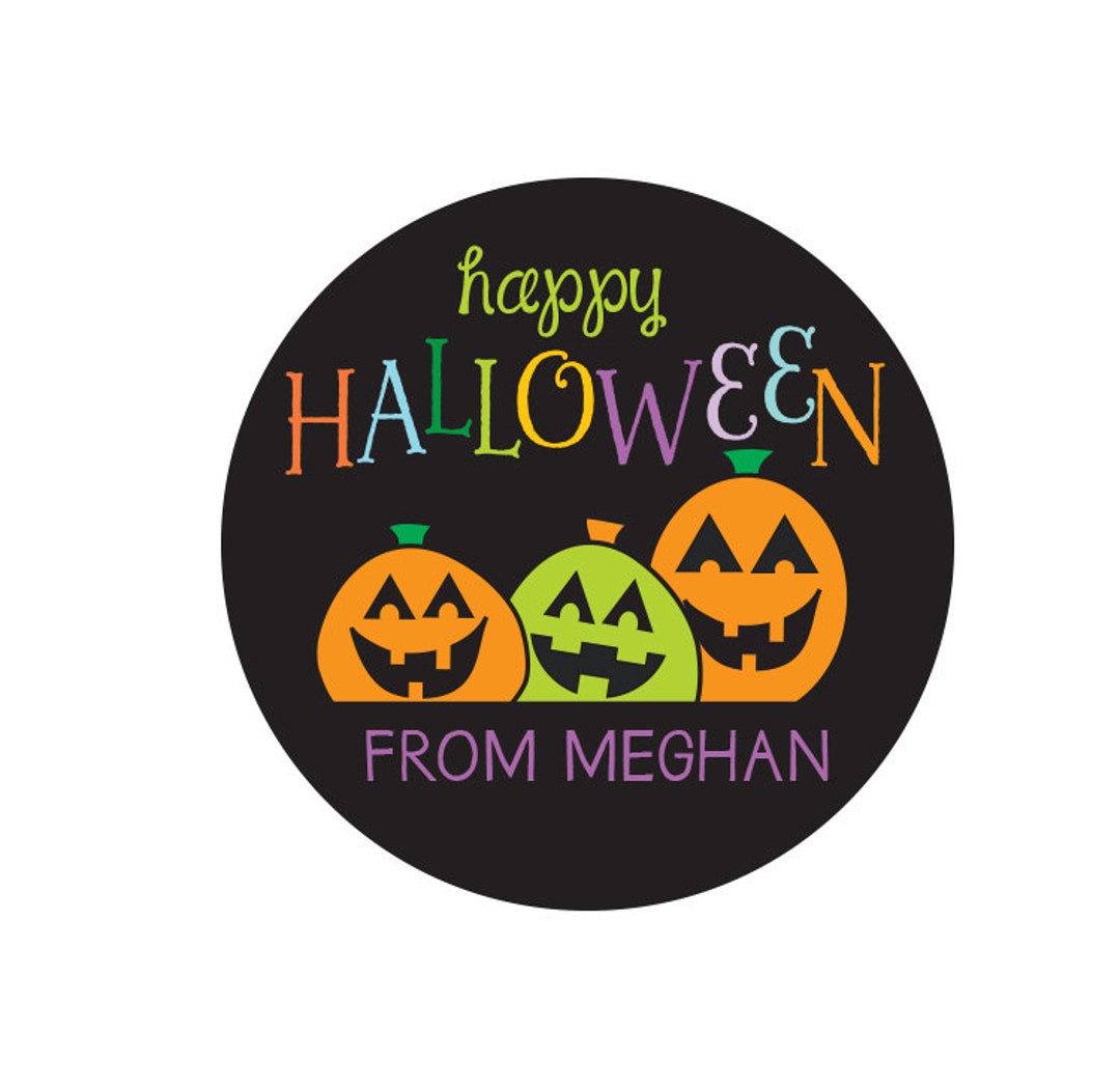 Personalized Halloween Stickers, Kids Halloween Treat Bag Labels Tags ...