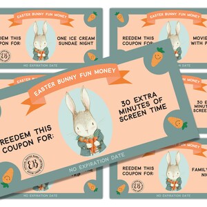 Printable Easter Bunny Bucks, Easter Bunny Money, Kids Easter Egg ...