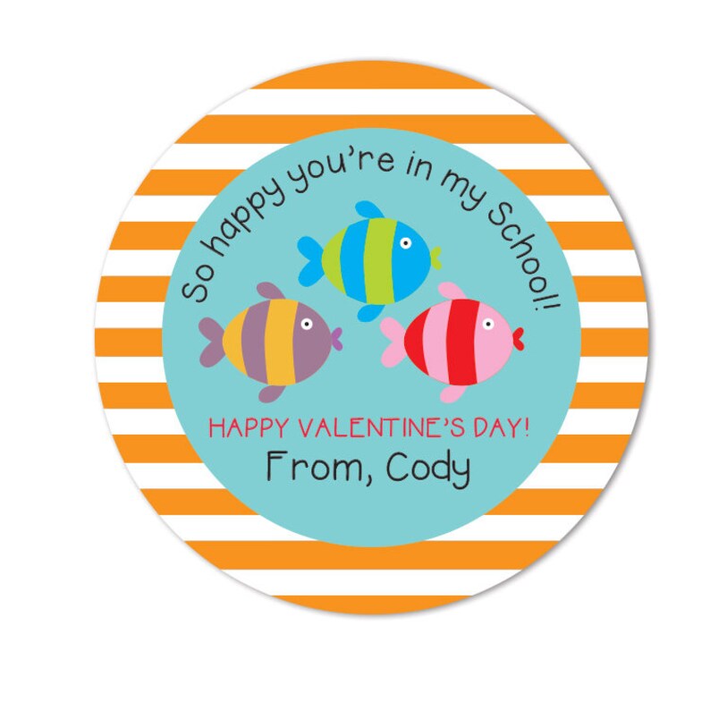 Valentine's Day Treat Bag Sticker, Personalized Labels for Classroom ...