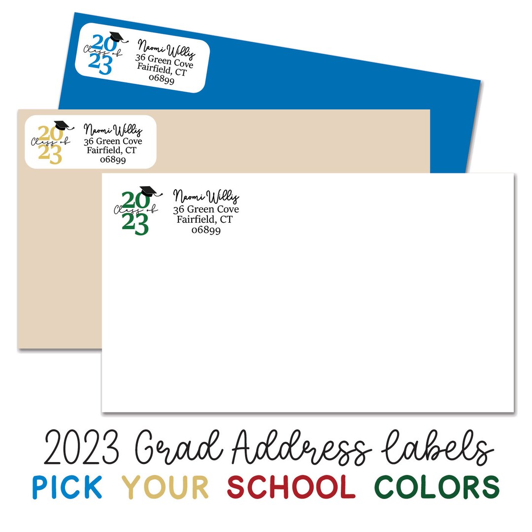 60 Graduation Address Labels Graduate Announcement Return - Etsy