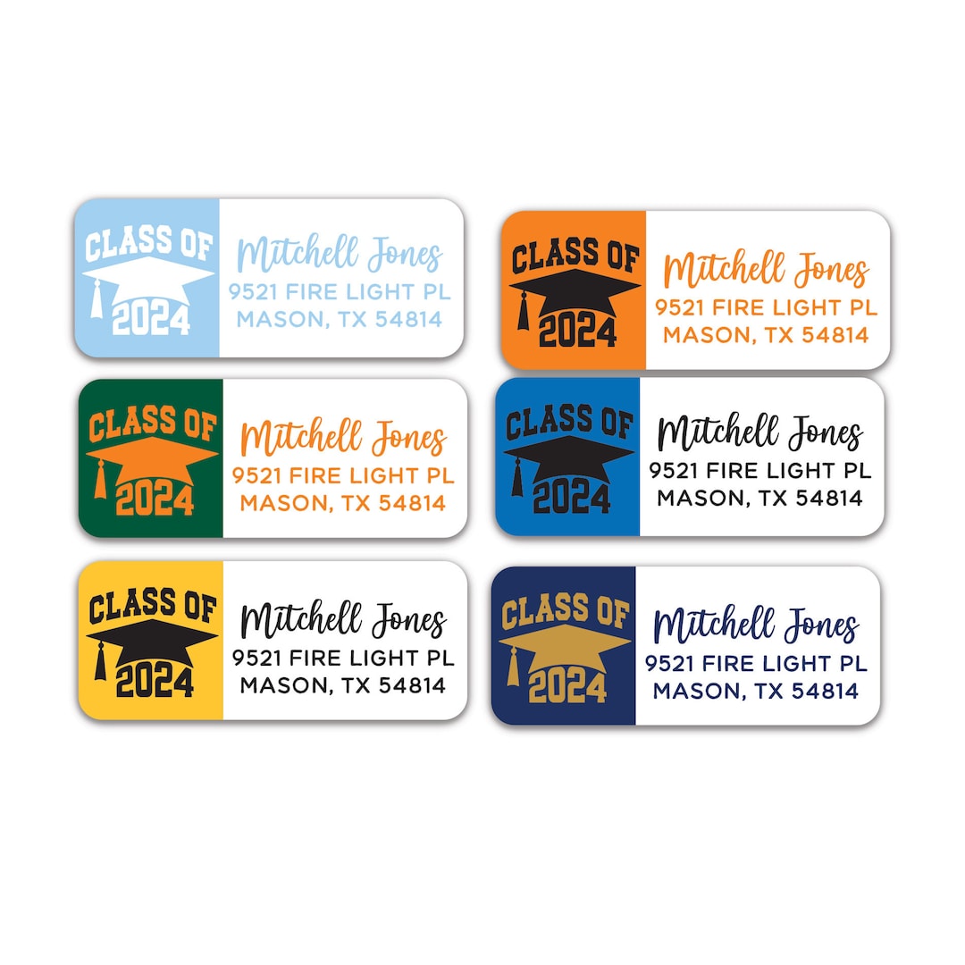2024 Graduation Return Address Label, Graduate Announcement ...