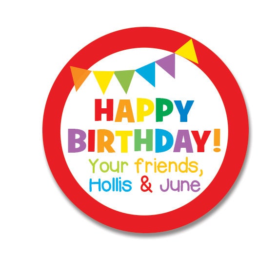 Birthday Stickers Personalized Gift Sticker Banner Stickers | Etsy