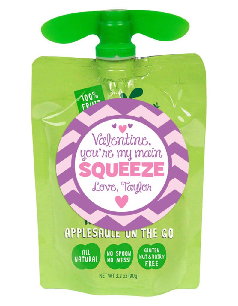 You're My Main Squeeze, Personalized Valentine Stickers, Treat Bag Gift ...