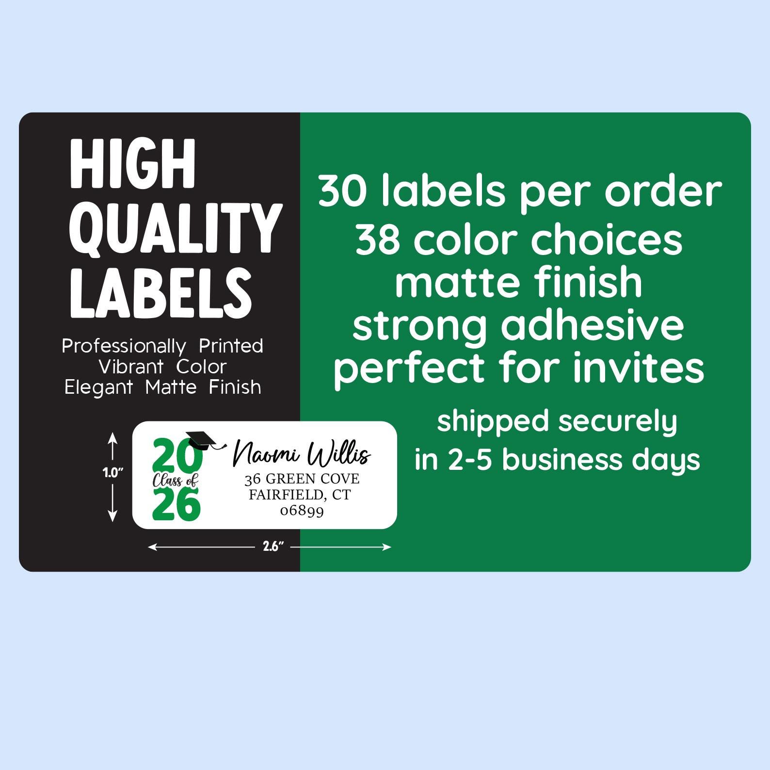 Graduation Address Labels | Graduate Announcement Return Mailing ...