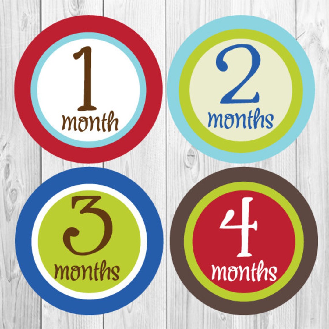 Baby Month Sticker Monthly Baby Stickers Bodysuit Stickers Monthly Baby ...