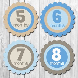 Boy Monthly Stickers, Baby Month Stickers, Bodysuit Stickers, Baby Boy ...