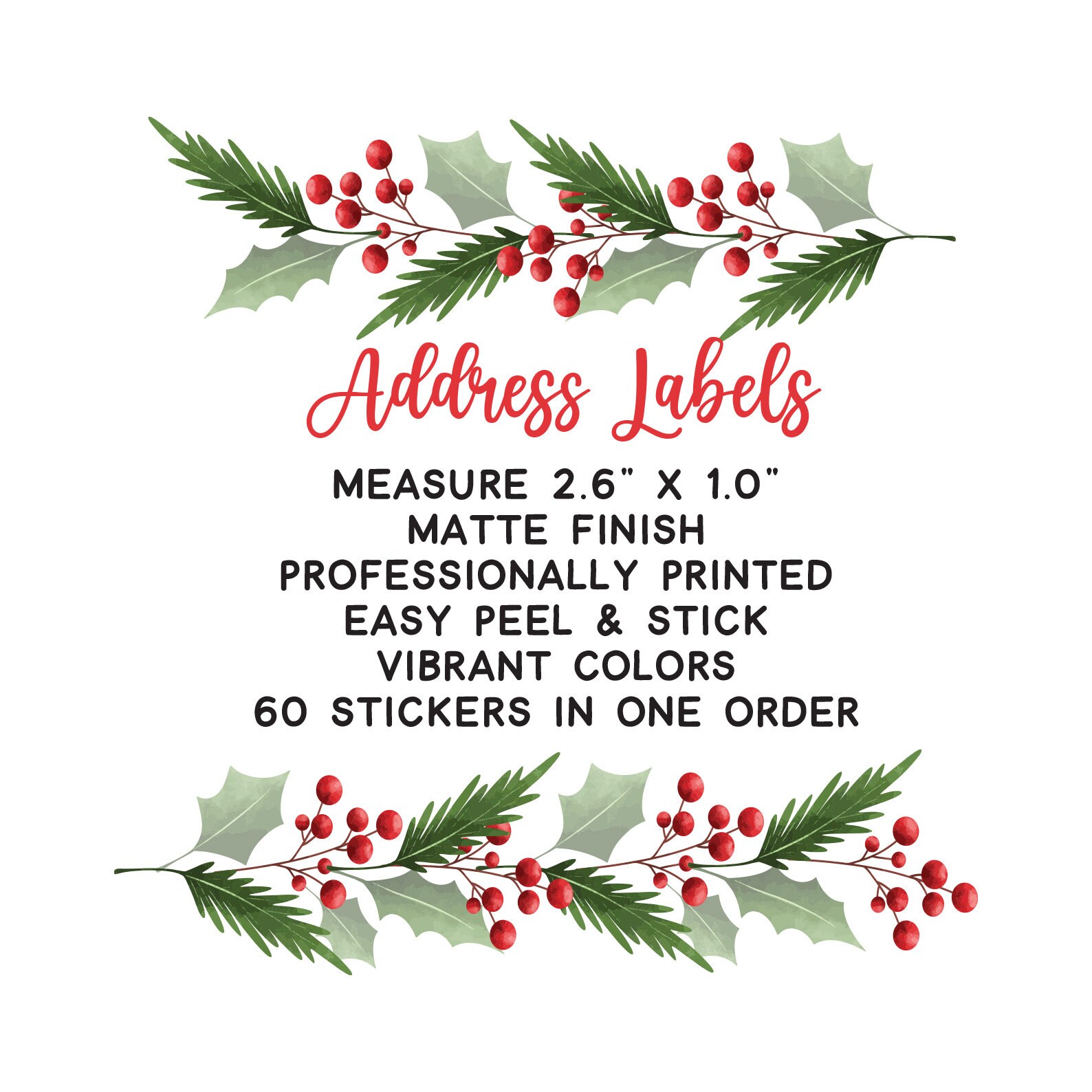 Christmas Address Labels, Pink Christmas Return Address Labels, Custom ...