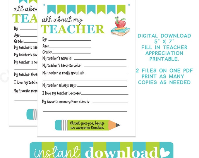 Teacher Appreciation Gift | End of Year Gift | Teacher Gift Idea | All ...