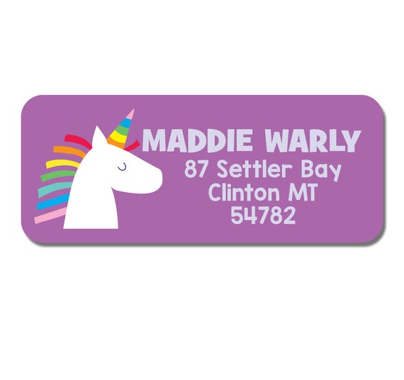 Unicorn Address Labels Custom Return Mailing Labels | Etsy