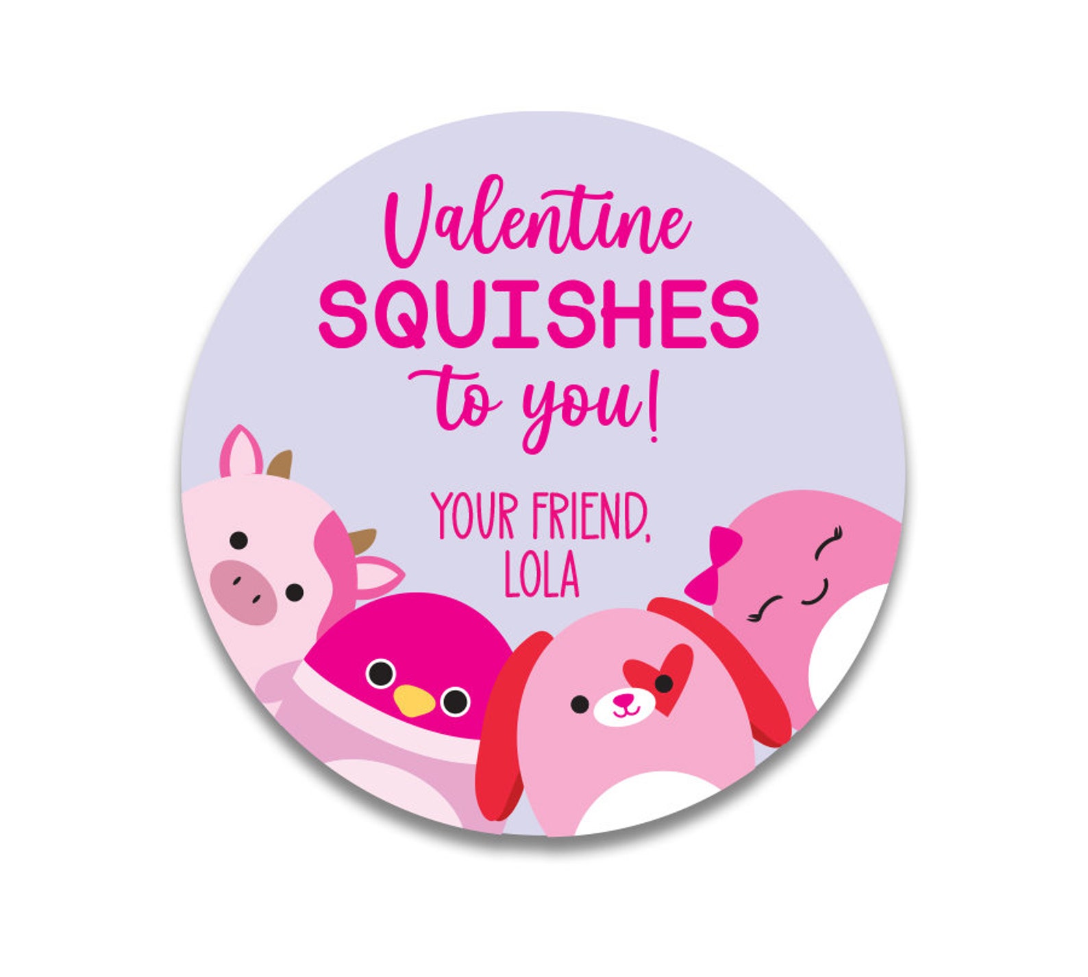 Squishmallow Valentine Stickers Custom Class Valentine - Etsy