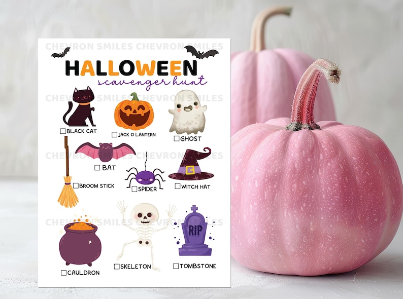 Halloween Scavenger Hunt Printable File | Kids Halloween Fall Activity ...