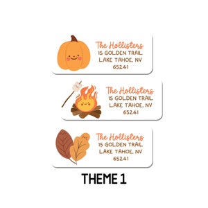 30 Custom Fall Address Labels Personalized With Name, Matte Return ...