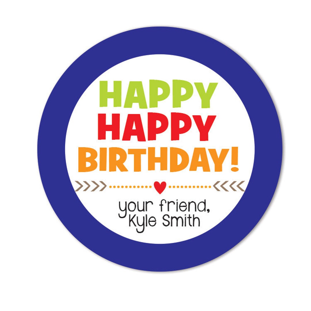 Birthday Stickers, Personalized Birthday Gift Stickers, Kids Party ...