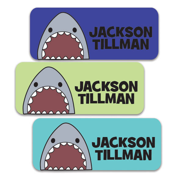 Shark Name Labels, Boys Waterproof Stickers, Daycare Labels, Back to ...