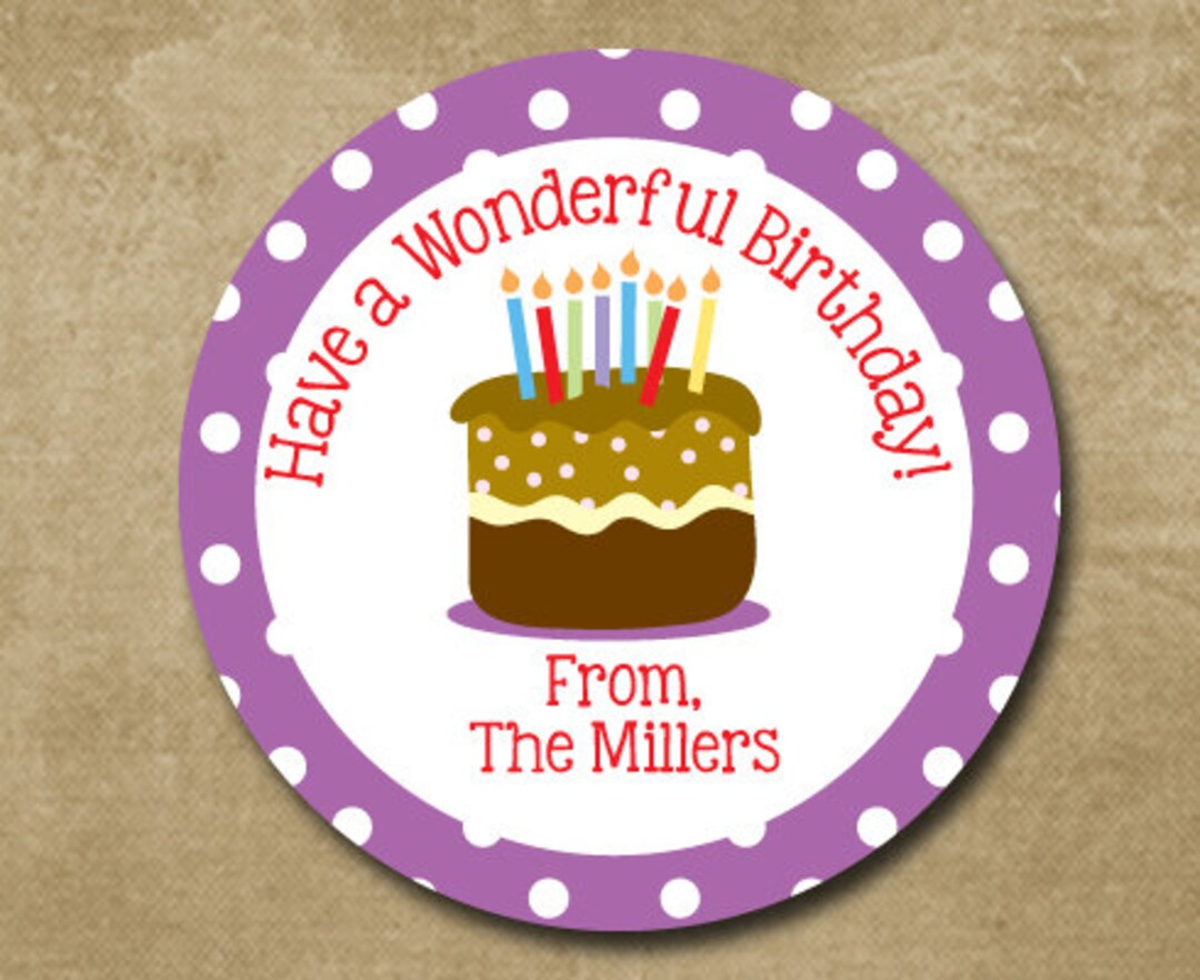 Personalized Birthday Stickers, Birthday Favors, Birthday Cake Stickers ...