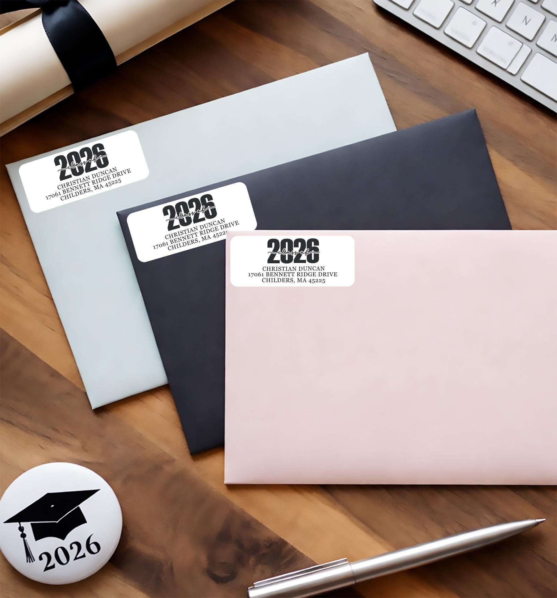 Graduation Address Label, Graduate Announcement Return Mailing Label ...