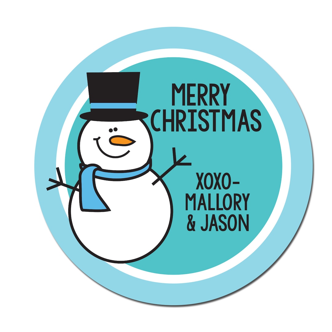 Snowman Christmas Label, Personalized Gift Tags for Christmas - Etsy