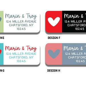 Heart Address Labels, Wedding Return Address Labels, Personalized ...