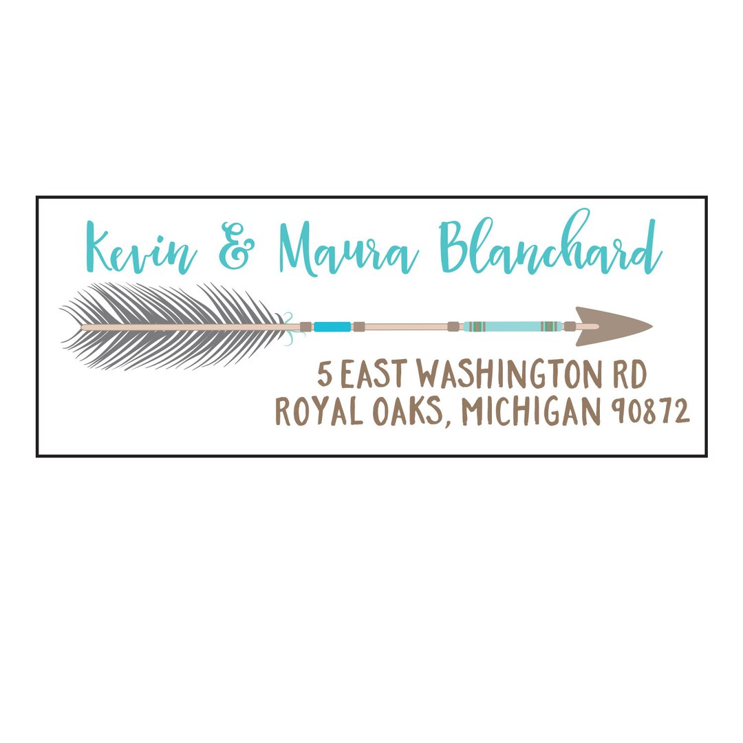 Tribal Arrow Rustic Return Address Labels, 60 Personalized Mailing ...