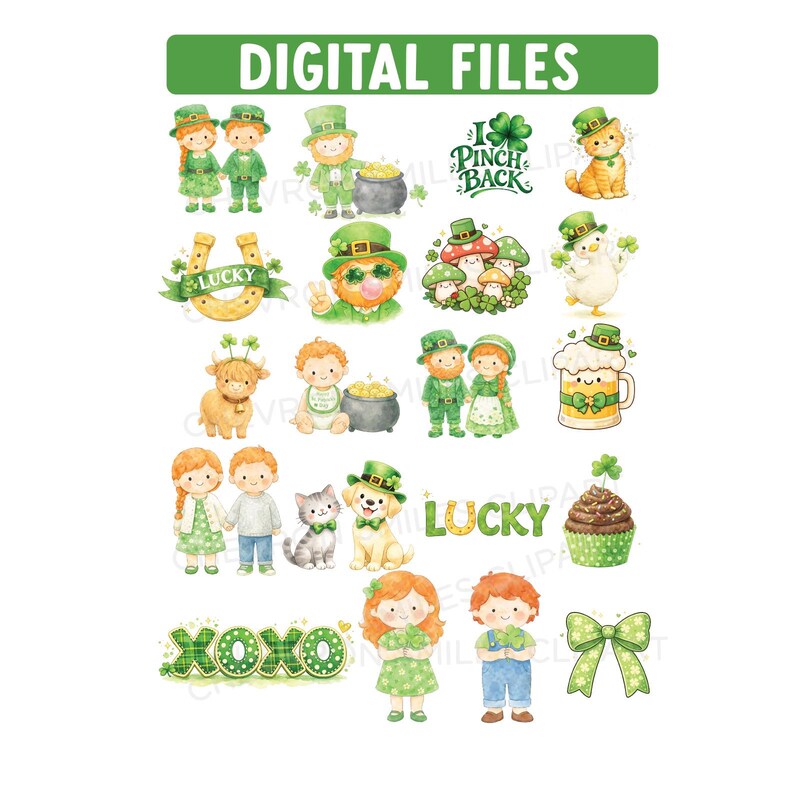 St Patrick's Day Clipart Bundle PNG | Irish Watercolor, Leprechaun ...