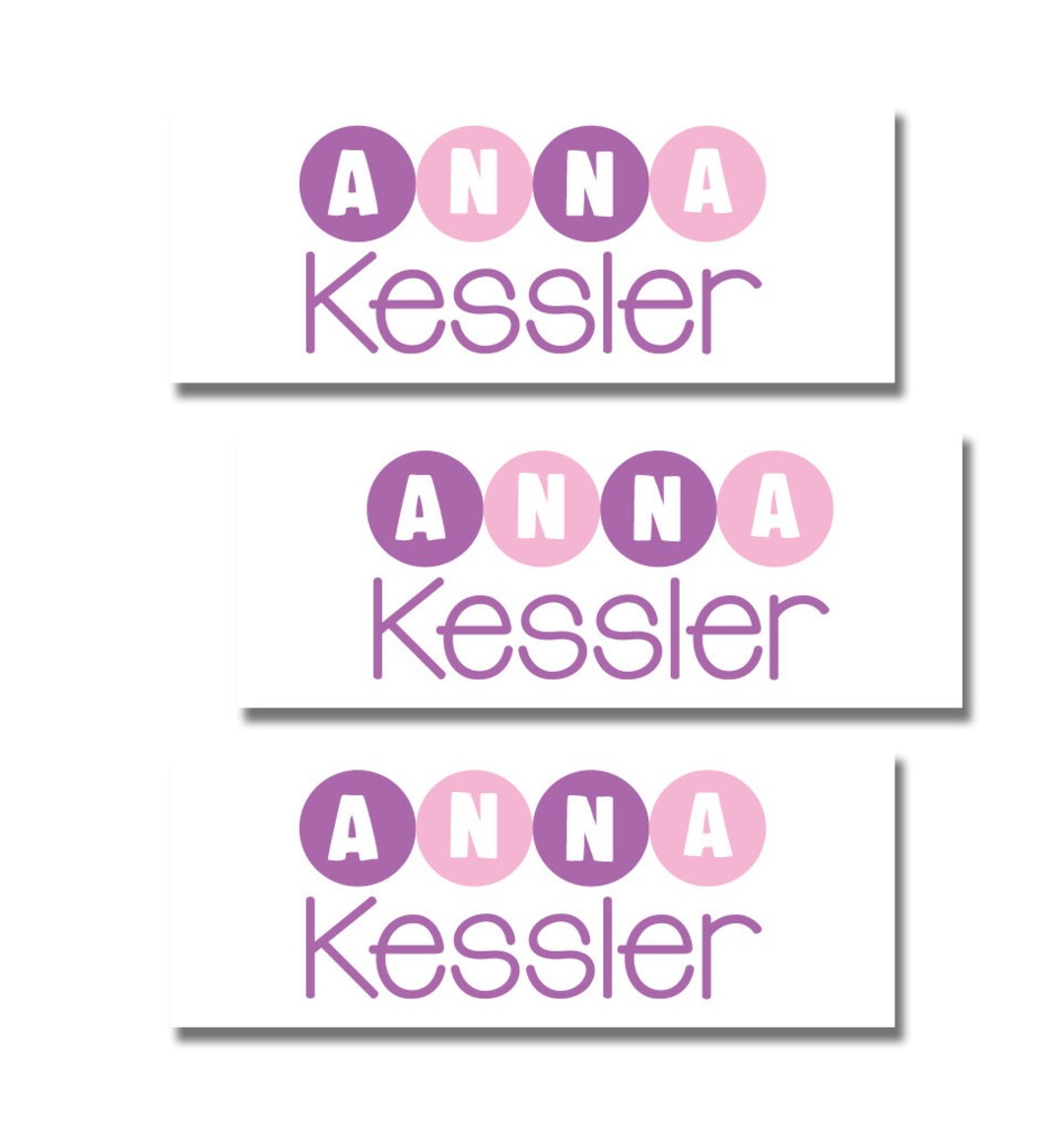 Girls Waterproof Name Labels, Trendy School Stickers, Weatherproof ...