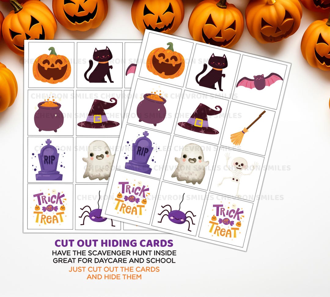 Halloween Scavenger Hunt Printable File | Kids Halloween Fall Activity ...